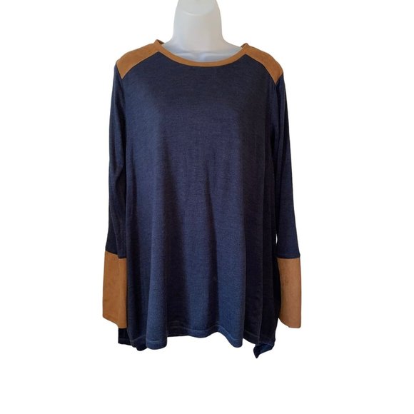 Staccato | Tops | New Staccato Ladies Navy And Tan Oversized Shirt ...